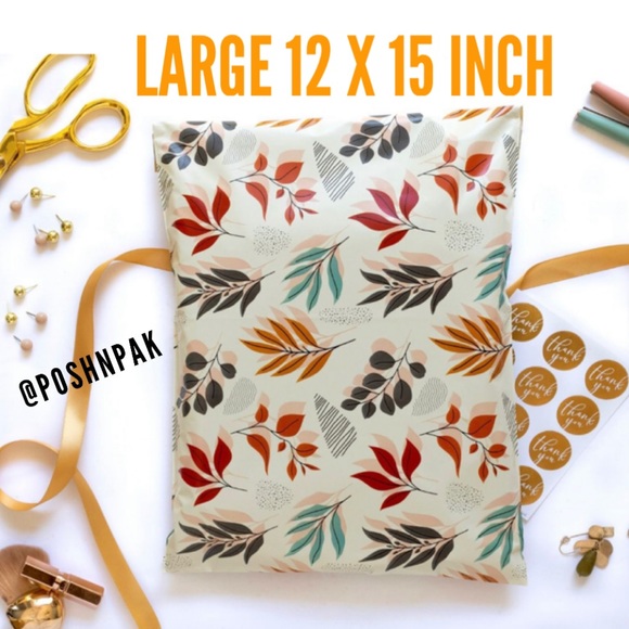 Office | Last Set 1 Designer Fall Leaf Large Size Poly Mailers | Poshmark